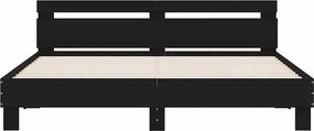 Rám postele s čelem a LED osvětlením černý 180 x 200 cm 3207526