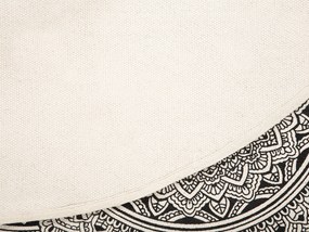 Kulatý orientální koberec, černý a krémový HIZAN Beliani