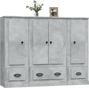 Příborníky 3 ks betonově šedé kompozitní dřevo 3185299