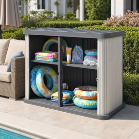 Outsunny Zahradní úložný box 480 l s posuvnými dveřmi