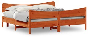 Rám postele s čelem voskově hnědý 180x200 cm masivní borovice