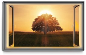 Malvis ® Obraz okno západ slunce Velikost (šířka x výška): 60x40 cm
