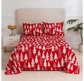Prostěradlo a povlak na polštář CHRISTMAS TREES Rozměr: 50 x 70 cm | 140 x 240 cm