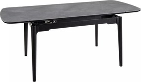 Jídelní rozkládací stůl Sento 120/180 cm keramika šedý mramor/černý