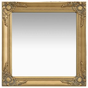 Nástěnné zrcadlo Parrenic - barokní styl - zlaté | 60x60 cm