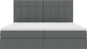 Postel s úložným prostorem a matrací Tmavě šedá 200 x 200 cm 3371803