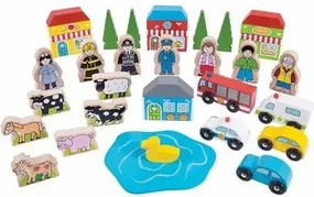 Bigjigs Rail Velká sada příslušenství dřevěné vláčkodráhy / od 3 let