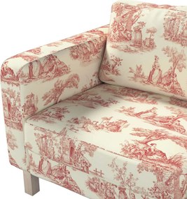 Potah na pohovku IKEA  Karlstad 2-místná, nerozkládací, krátký barva červená látka vzorované