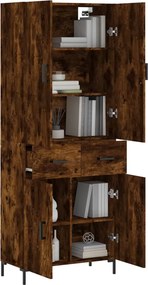 Skříň highboard kouřový dub 69,5 x 34 x 180 cm kompozitní dřevo 3198150
