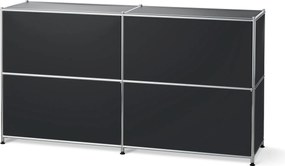 Tchibo - Kovová odkládací skříňka CN3 s přemístitelnými výklopnými dvířky, černá