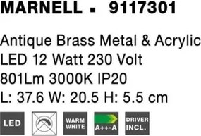 Nástěnné LED svítidlo NOVA LUCE MARNELL 12W 3000K 9117301