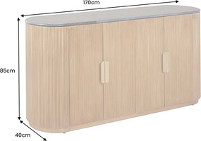 Designová komoda Ifama 170 cm zelený mramor / mango