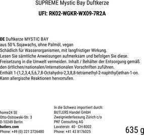 Butlers SUPREME Vonná svíčka velká Mystic Bay