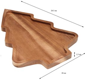 Dřevěný servírovací tác Christmas Tree, 20x28,5 cm