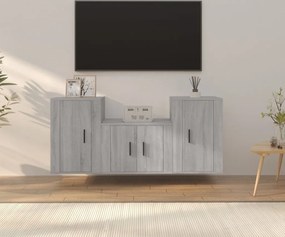 vidaXL 3dílný set TV skříněk kompozitní dřevo [3188384] Barva: Betonová šedá