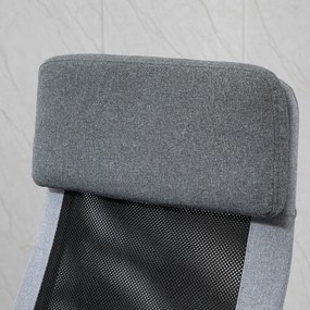 Vinsetto Ergonomická otočná kancelářská židle, nastavitelná výška a funkce houpání, síťovina, 65x67x119-129cm, Šedá