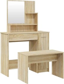 Toaletní stolek sada dub sonoma 86,5 x 35 x 136 cm 3114149