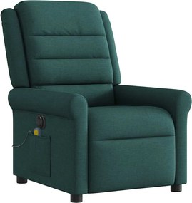 Elektrické masážní polohovací křeslo tmavě zelené textil 3303310