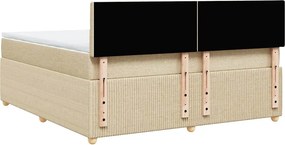 Box spring postel s matrací krémová 180x200 cm textil 3287554