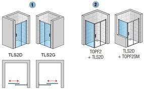 Ronal (Sanswiss) Ronal, TOP-LINE S Black Line jednodílné posuvné dveře s pevnou stěnou v rovině TLS2 Šířka: 160 cm