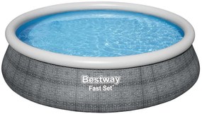 BESTWAY Fast Set Rattan Bazén 457 x 107 cm, kartušová filtrace 57372