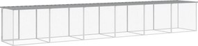 Klec pro kuřata se střechou světle šedá 603 x 98 x 90 cm ocel 3189056