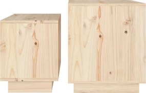 vidaXL Hnízdové konferenční stolky 2 ks masivní borové dřevo [813525] Barva: Šedá