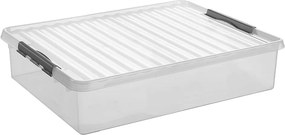 Box s víkem Q-Line, 80 × 50 × 18 cm, 60 l, transparentní