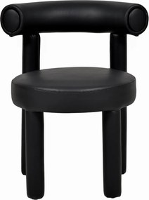 Designová jídelní židle Leith umělá kůže černá
