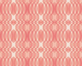 Vliesová tapeta retro, geometrická - červená, bílá 395344 / Tapety na zeď 39534-4 retro Chic (0,53 x 10,05 m) A.S.Création
