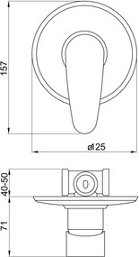 Novaservis Titania Smart Sprchová podomítková baterie, chrom, 98050,0