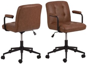 Design scandinavia Kancelářská židle Cosmo II, syntetická kůže, hnědá