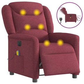 Elektrické masážní polohovací křeslo vínové textil 3303187