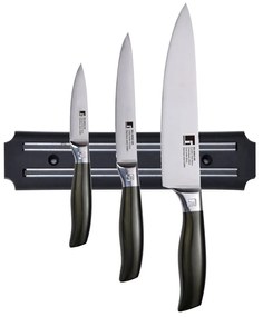 Sada nožů Bergner Midnight BG-39263-GR / s magnetickou lištou / počet nožů 3/ nerez