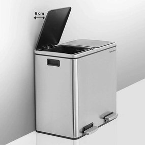 Odpadkový koš 2 x 24 L stříbrný