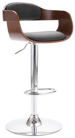 vidaXL Barová židle překližka a šedý textil