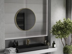 Mexen Loft, kulaté koupelnové zrcadlo 70 cm, barva rámu zlatá lesklá, 9850-070-070-000-50