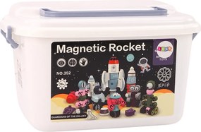 LEAN Toys Magnetické kostky Vesmír – Raketa, sada 56 ks. Magnetic Rocket Mix