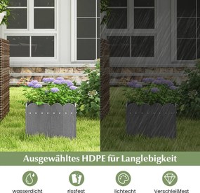 Costway 2 květináče na rostliny odolný proti povětrnostním vlivům – šedá