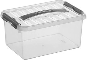 Box s víkem Q-Line, 30 × 20 × 14,3 cm, 6 l, transparentní