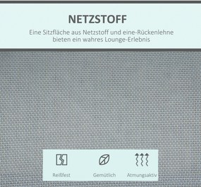 Outsunny Hollywood swing 3místná zahradní houpačka se stříškou, kovová šedostříbrná, 170x110x153 cm, ideální lehátko na zahradu a terasu | Aosom.de