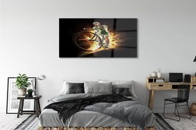 akrylový obraz Kolo černé pozadí 140x70 cm
