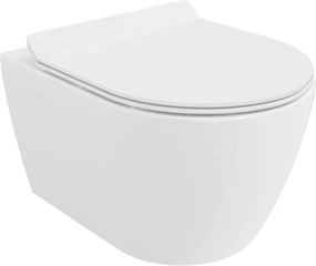 Mexen CARMEN Rimless mísa závěsná se sedátkem s pomalým zavíráním, 49 x 37 cm, bílá, 30880100