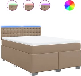 Box spring postel s matrací cappuccino 140x200 cm umělá kůže 3288427