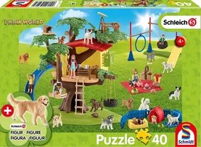 SCHMIDT Puzzle Schleich Šťastní pejsci / 40 dílků + figurka Schleich /