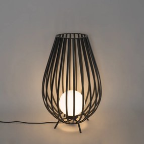 Designová stojací lampa černá s opálem 70 cm - Angela