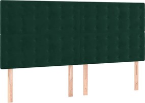 Box spring postel s matrací tmavě zelená 160x200 cm samet 3138094