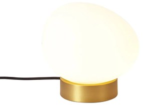 Designová stolní lampa mosazná s opálovým sklem - Sally