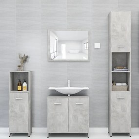 4dílný set koupelnového nábytku - dřevotříska | betonově šedý