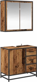 Sada koupelnového nábytku 2 ks Staré dřevo 65 x 33 x 60 cm 3402320